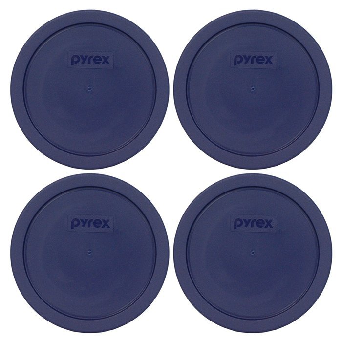 Pyrex Blue 3 Cup Round Storage Cover #7401-PC for Glass Bowls 4-Pack ...