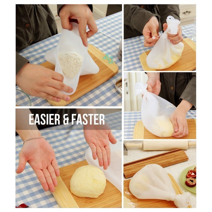 Co Kneading Bag | Nonstick Silicone Dough Kneading Mix Food Bag with ...