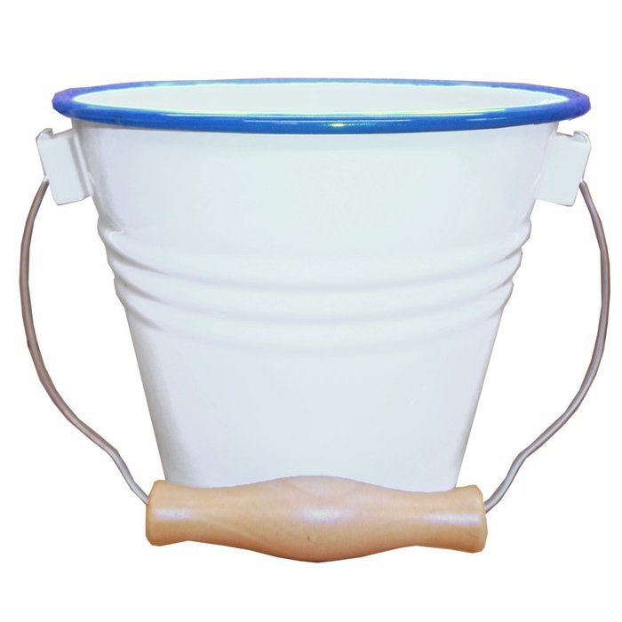 Enamelware Small Pail - Solid White with Red Rim N2 free image download