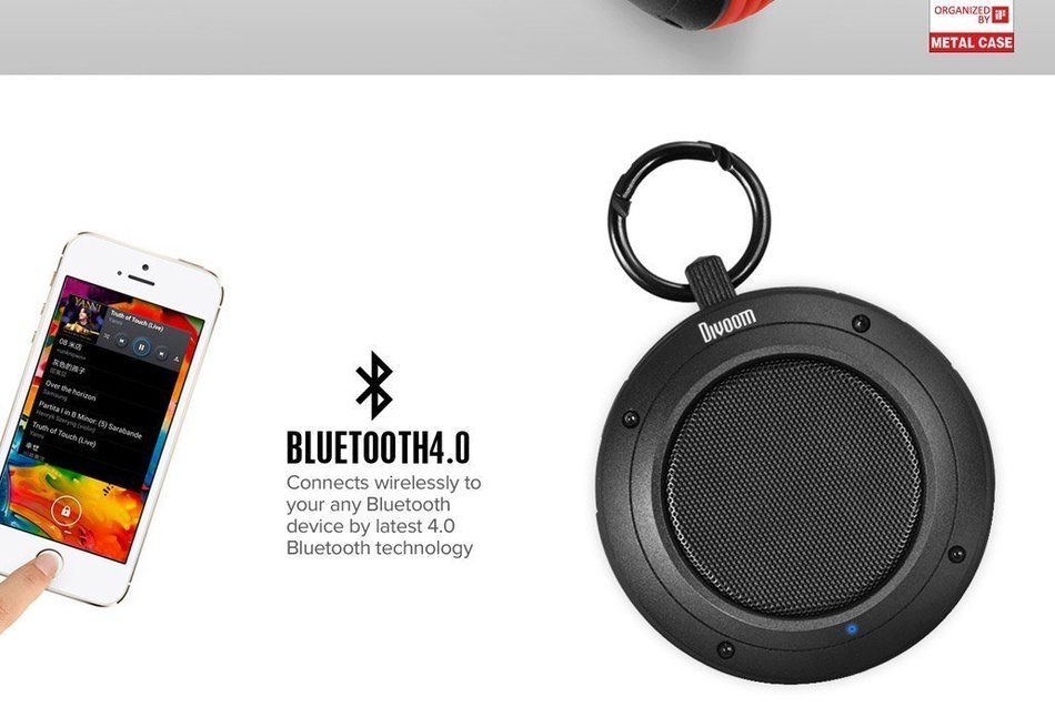 Divoom Voombox Travel Outdoor Water Resistant Bluetooth Portable ...