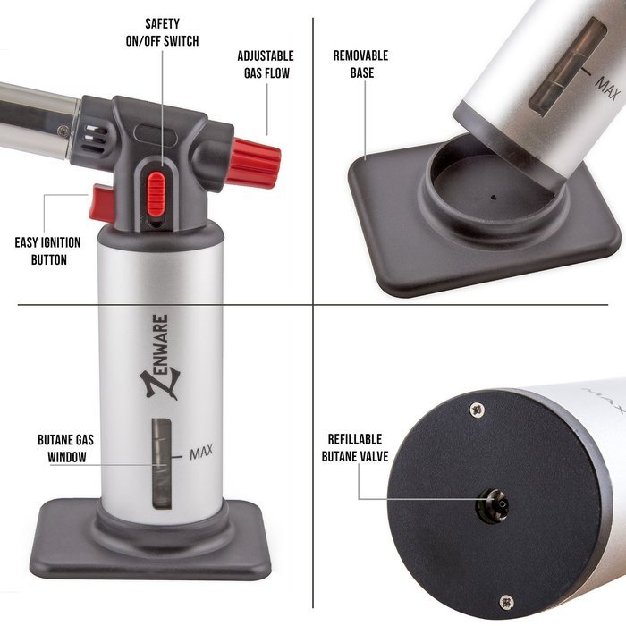 Zenware Refillable Butane Professional Culinary Torch Lighter for ...