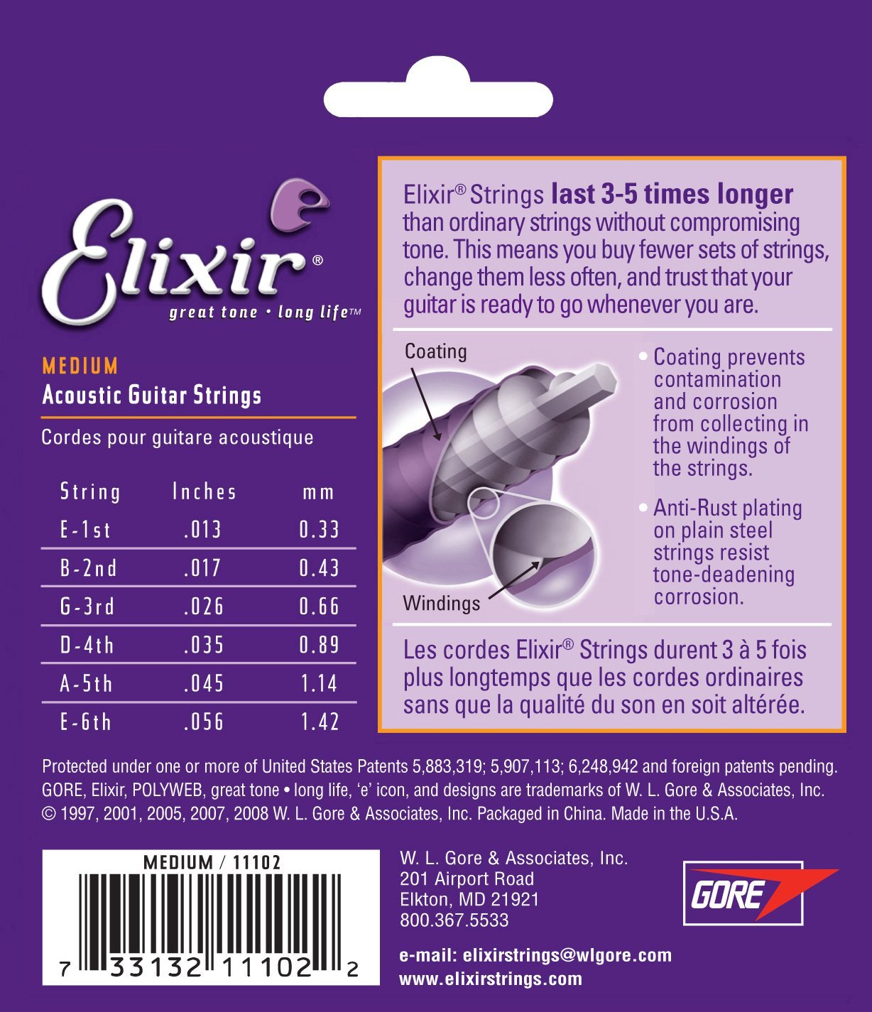Elixir Strings 80/20 Bronze Acoustic Guitar Strings w POLYWEB Coating ...