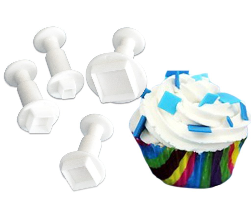 FOUR-C Cake Decorating Supplies Square Plunger Cutters Gumpaste Cutters ...