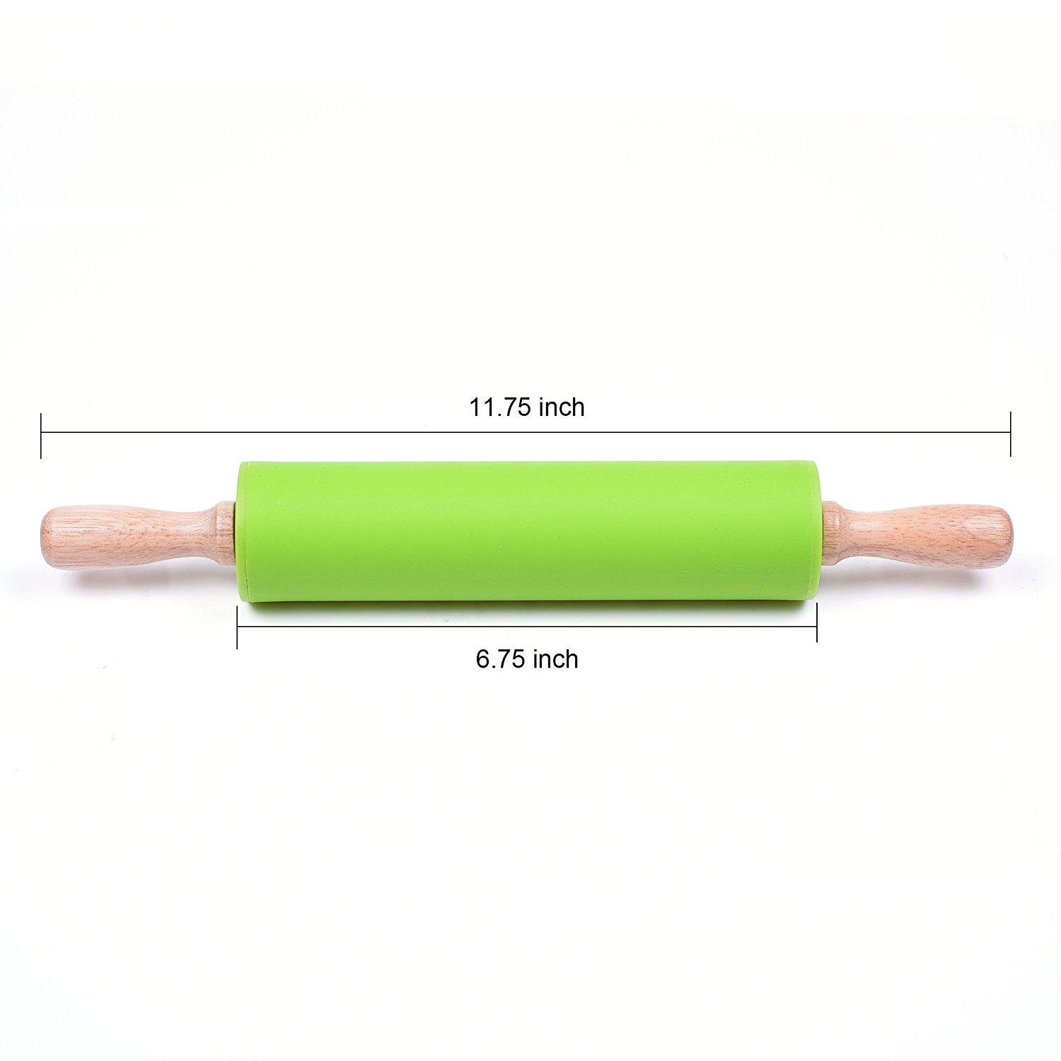 KLOUD City® Wooden Handle Silicone Home Kitchen Cake Rolling Pin ...