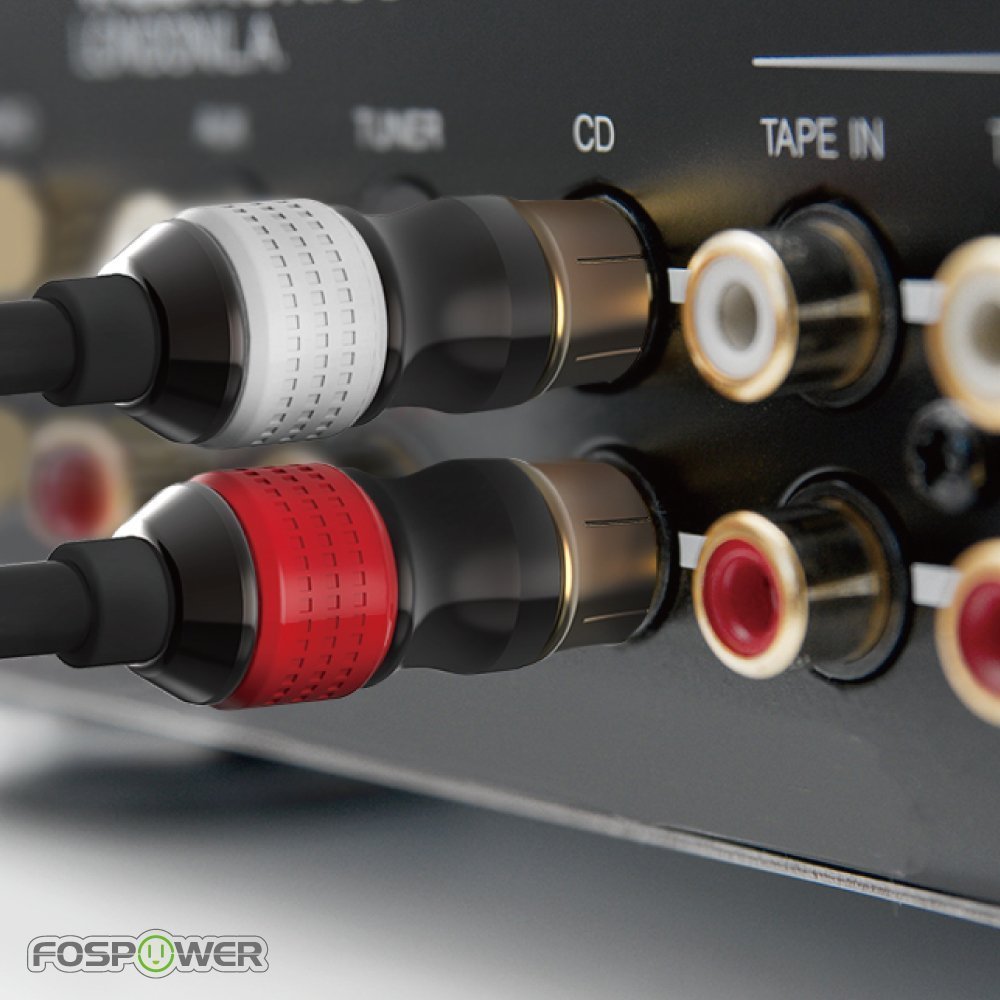 FosPower [10ft] 3.5mm Male to 2-Male RCA [Left / Right] Stereo Audio ...