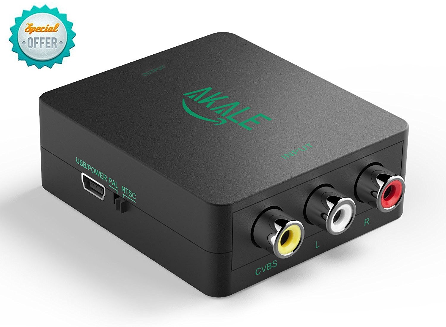 Akale RCA Composite CVBS AV to HDMI Video Audio Converter Adapter Mini ...