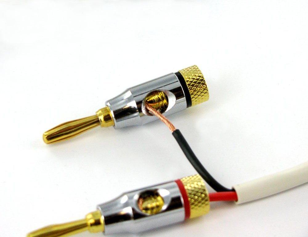 Ocelot Banana Plugs, 24k Gold Plated Connectors, Open Screw Type, 12 ...