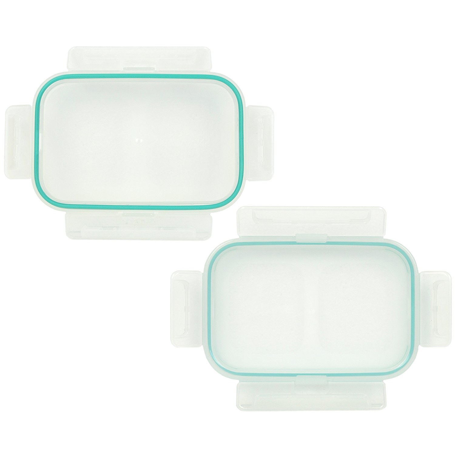 Snapware Airtight Clear Rectangle Lid w/ Teal Rubber Gasket for 2 or 4. ...