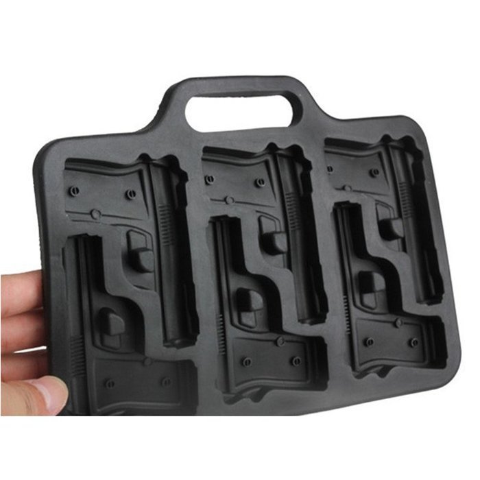 Funbase Silicone Pistol Gun Shape Ice Tray Freeze Mold With Handle N3 ...