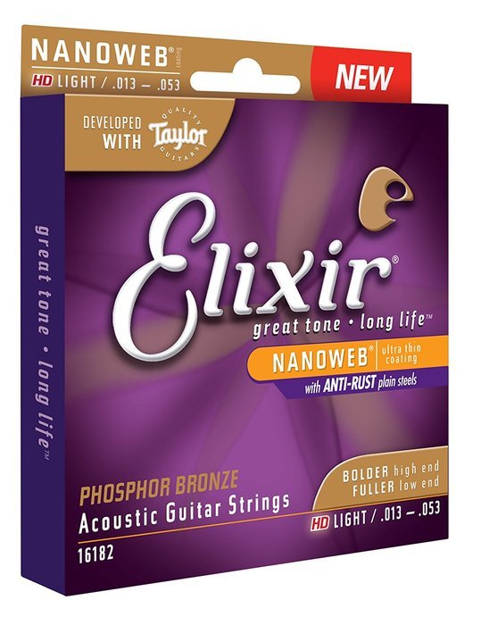 Elixir Strings 80/20 Bronze Acoustic Guitar Strings w POLYWEB Coating ...