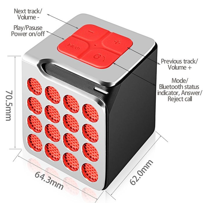 Portable Wireless Bluetooth Speaker, 5 Watt Strong Drivers - Amazing ...