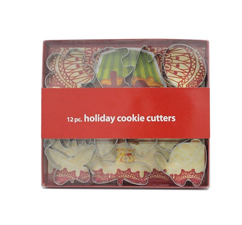 IBEET Holiday Cookie Cutter - Set of 12,Metal Cookie Cutter Set Animals ...