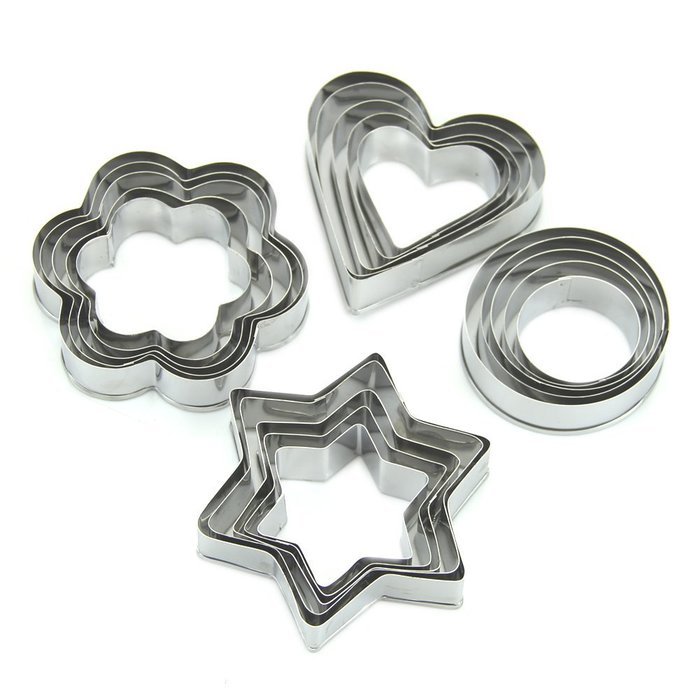 HeroNeo® 20pc Stainless Star Heart Flower Cookie Fruit Cutter Sporting ...