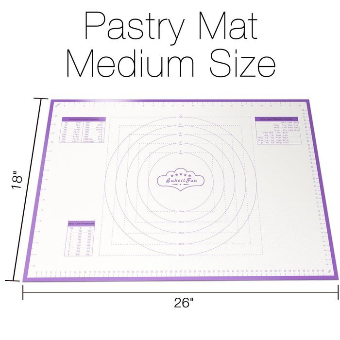 BakeitFun Silicone Pastry Mat With Measurements, Standard Size 23" x 15 ...