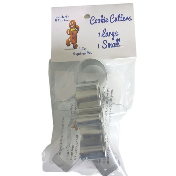 Gingerbread Man Cookie Cutters - Set of 2 Multipurpose Cutters, One 5 ...