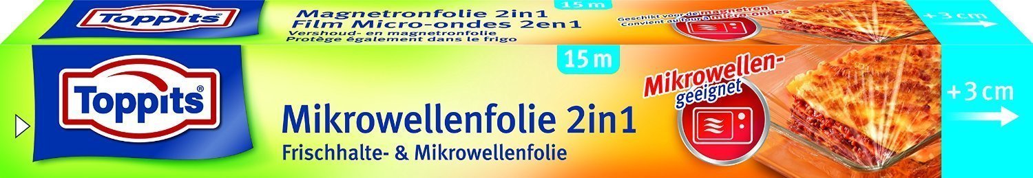 Toppits Microwave Microwave Oven Foil/Cling Film 2 In 1 (15 Meters/32.5 ...