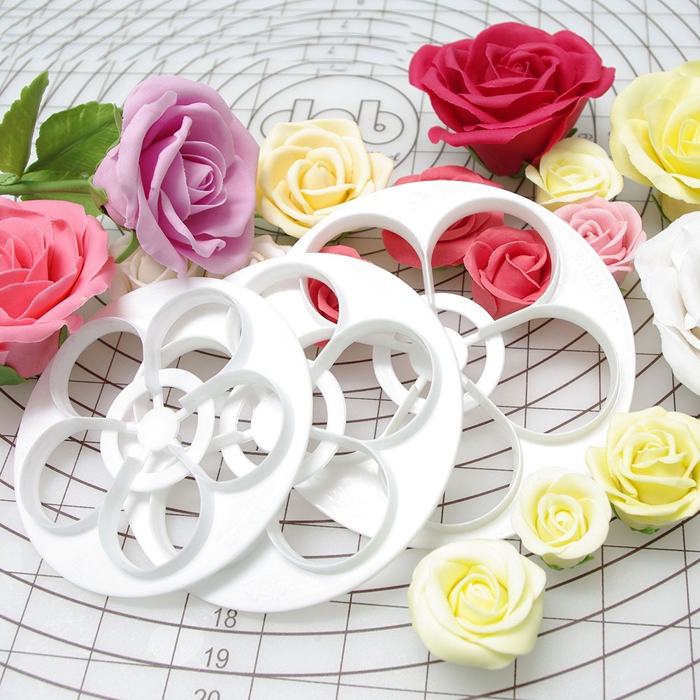 Chunshop Fondant Cake Sugarcraft Rose Flower Decorating Cookie Mold Gum ...