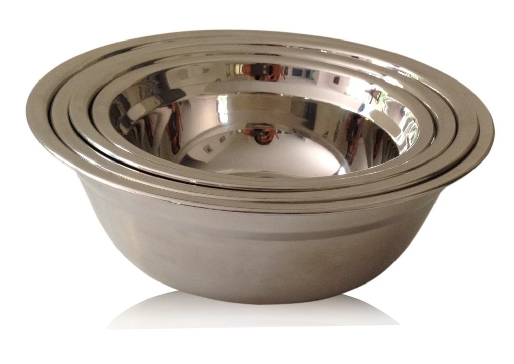 Checkered Chef Stainless Steel Mixing Bowl Set, 4 Metal Prep Bowls ...