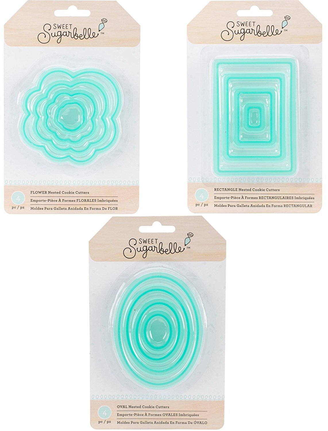 Sweet Sugarbelle - Nested Cookie Cutter Sets - Flower, Rectangle & Oval ...