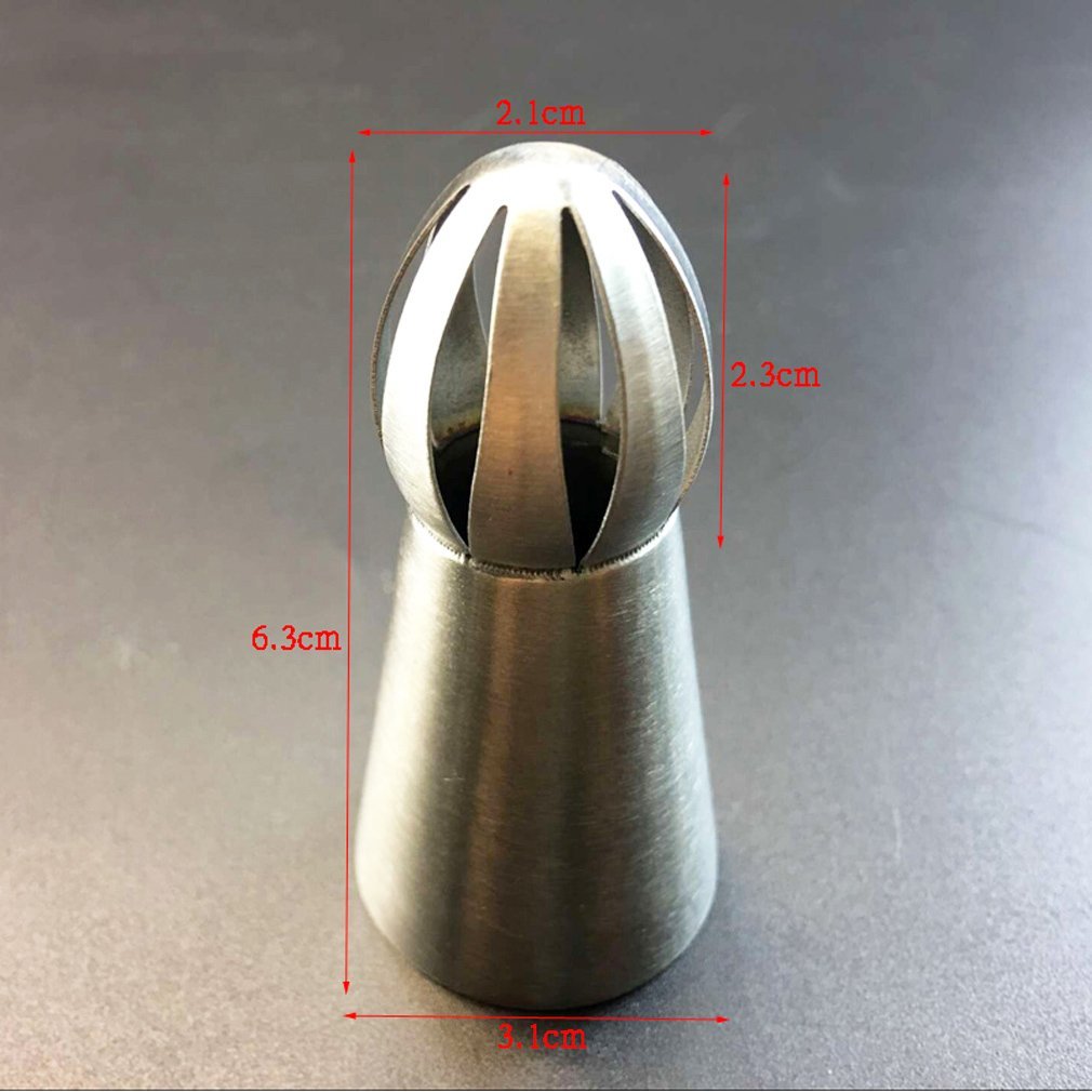 TANGCHU Ball Russian Piping Tips Set 1PC Tulip Stainless Steel Sphere ...