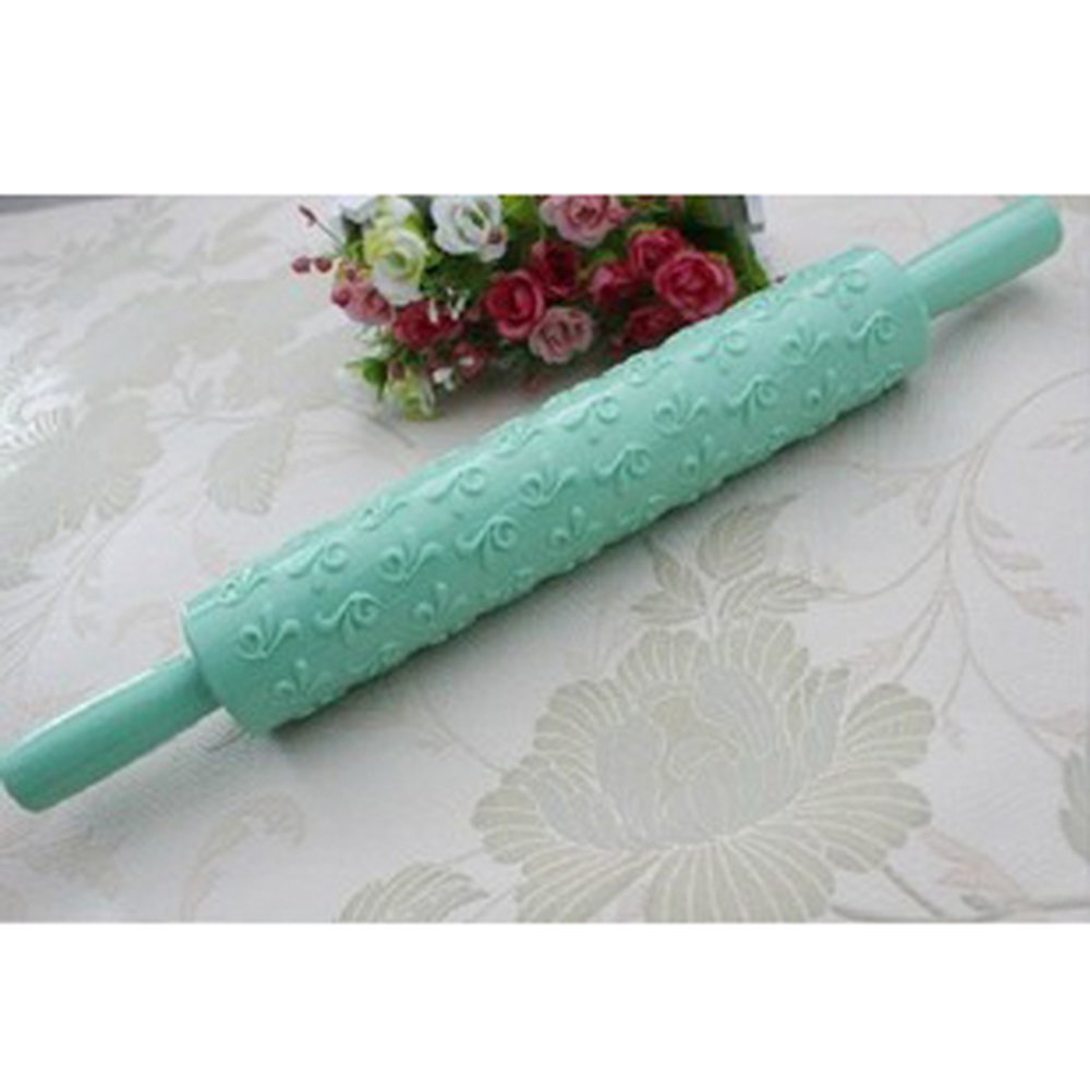 Joylive Floral Pattern Embossed Rolling Pin Cake Paste Gum Sugarcraft ...
