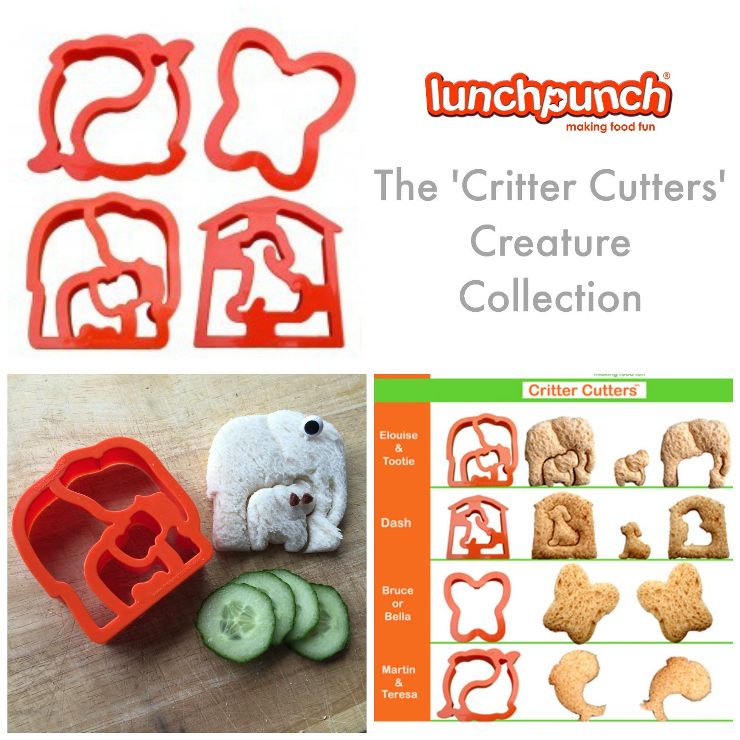 Lunch Punch Animal Shape Sandwich Cutters (Set of 4) free image download