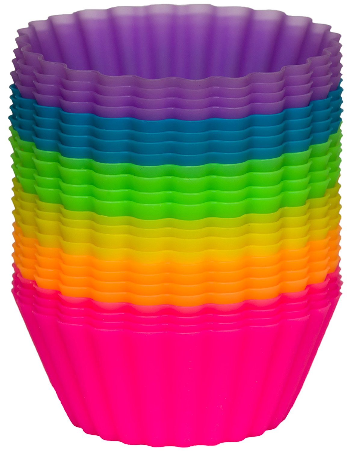 Pantry Elements Silicone Cupcake Liners Baking Cups 12 Vibrant