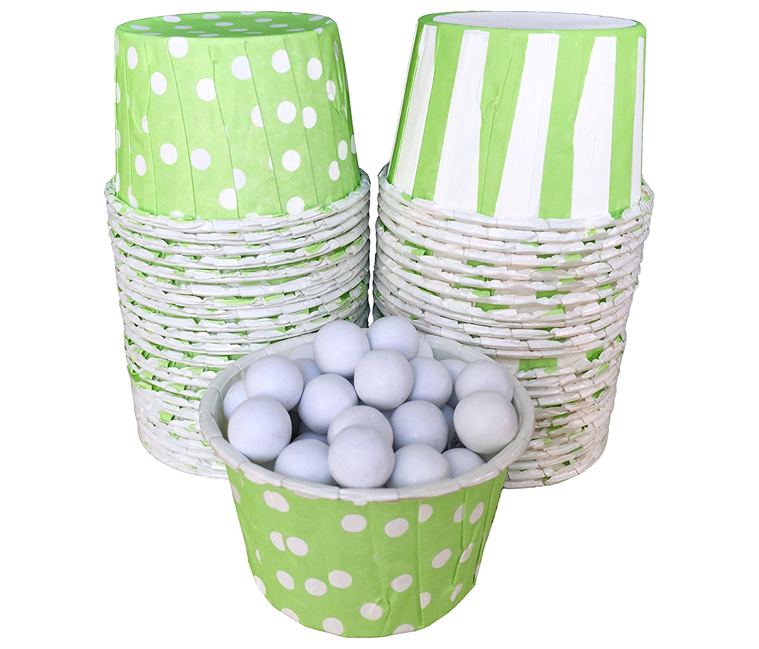 Outside the Box Papers Stripe and Polka Dot Candy Nut Cups 48 Pack Lime ...
