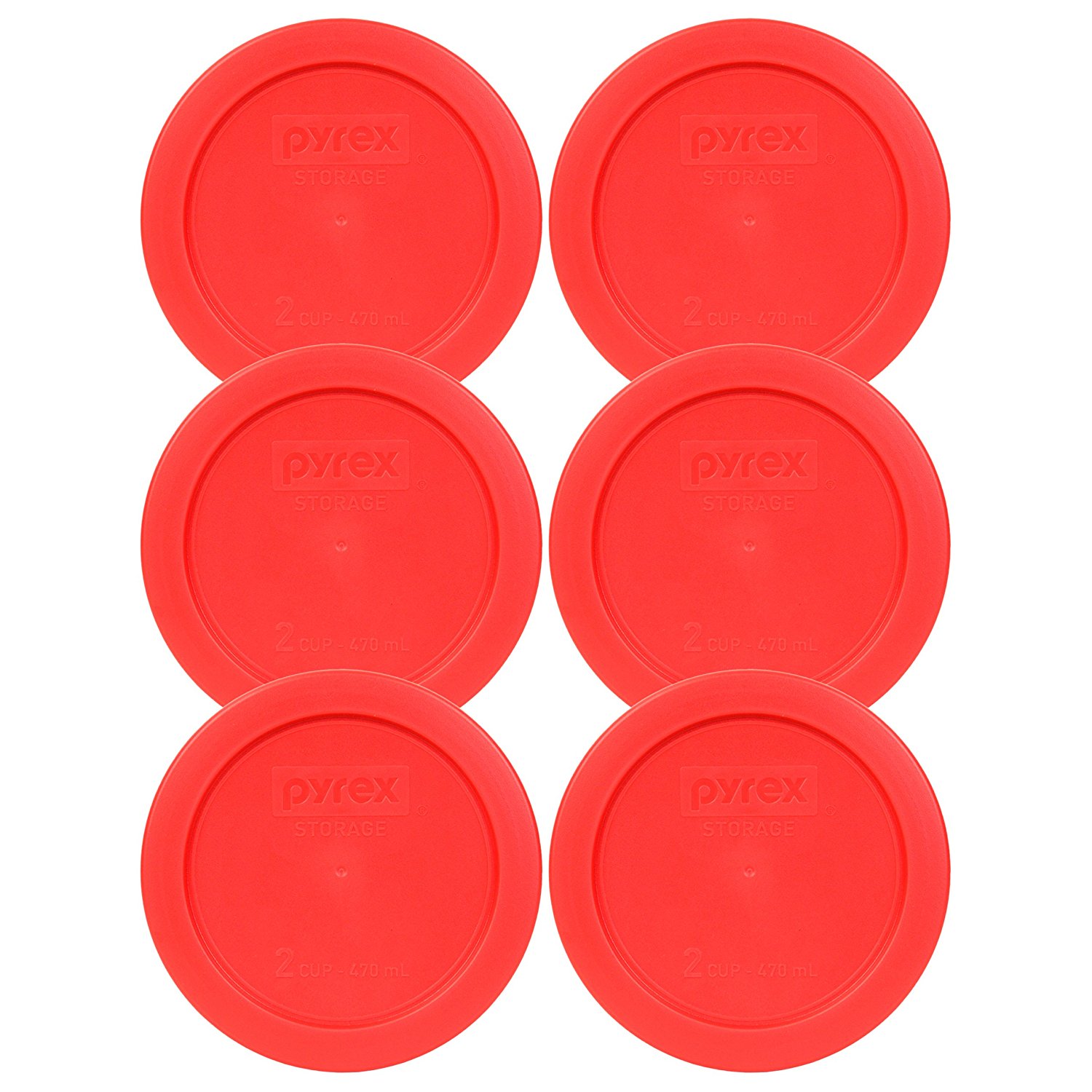 Pyrex Green 2 Cup Round Storage Cover #7200-PC for Glass Bowls, 4 Pack ...