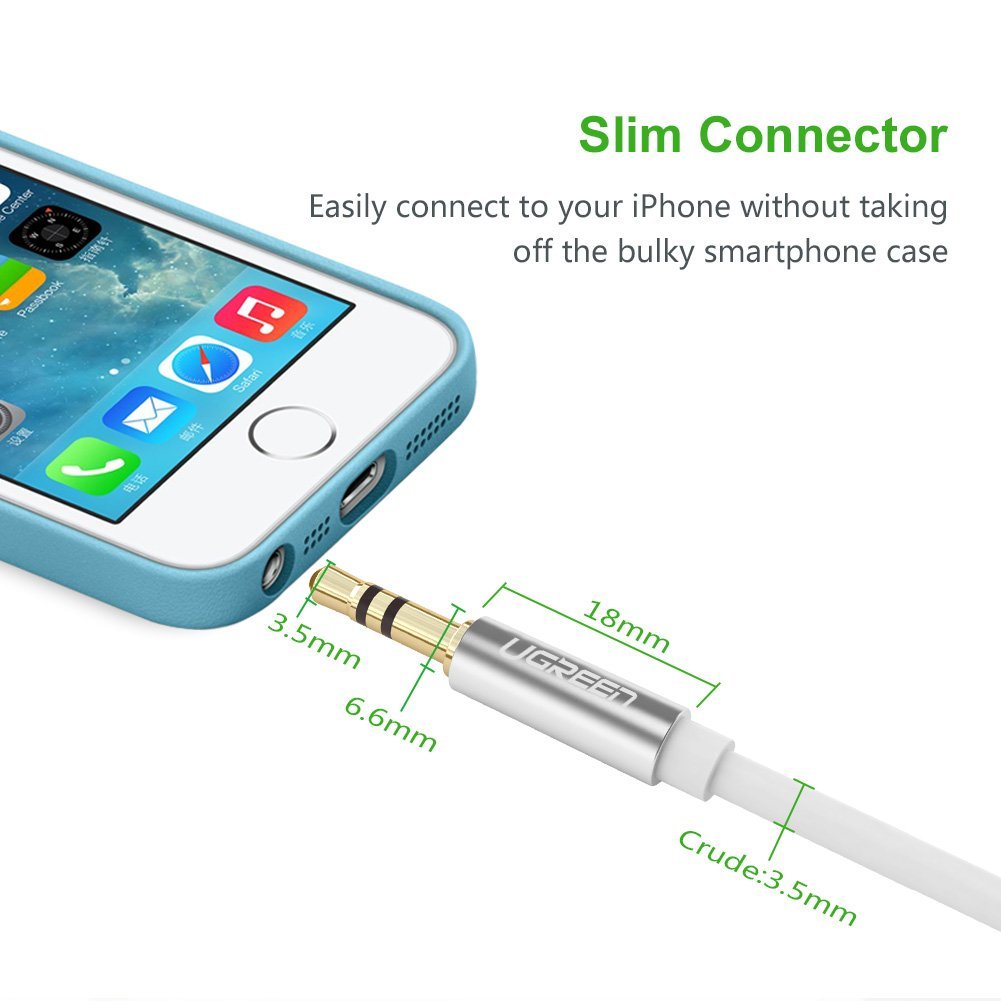3.5mm Extension, Ugreen Slim 3.5mm Male to Female Stereo Audio ...