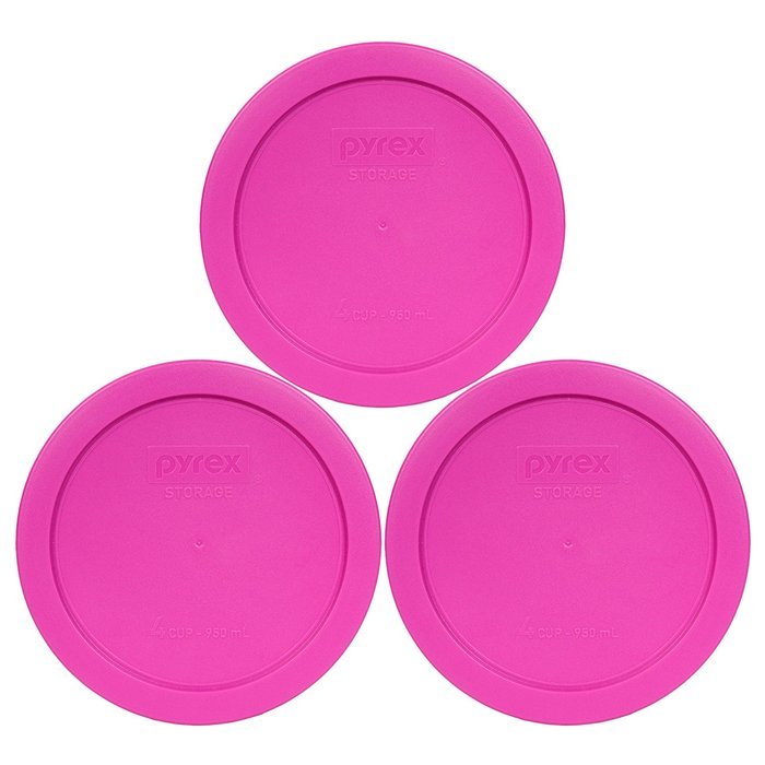 Pyrex 7201-PC Round 4 Cup Storage Lid for Glass Bowls (2, Pink) N6 free ...