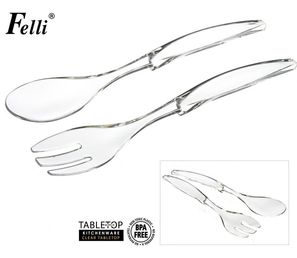 Felli- Crystal clear acrylic serving bowl set. 12.5" Mixing salad bowl ...