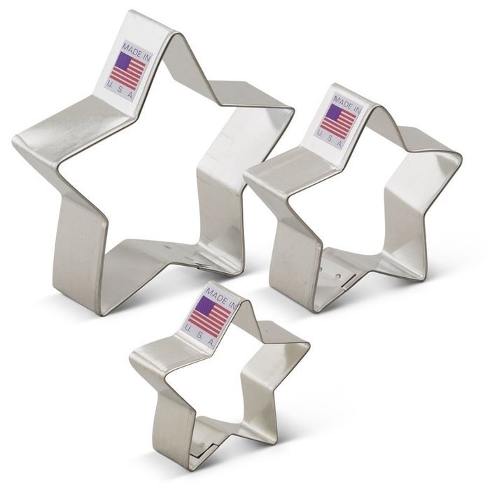 Ann Clark Star Cookie Cutter Set - 3 Piece - 2", 2 3/4", & 3 1/2" - Tin ...