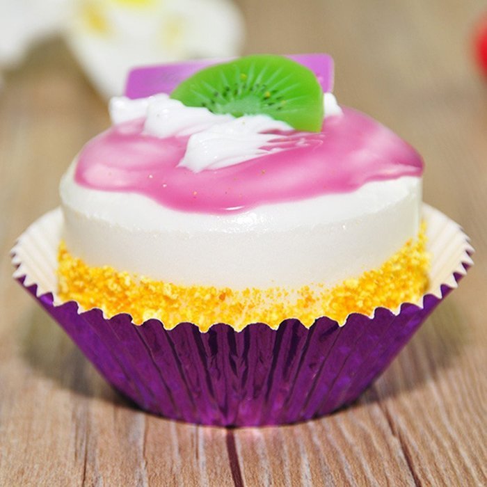 100 Colorful Purple Metallic Foil Grease-Proof Paper Standard Cupcake ...