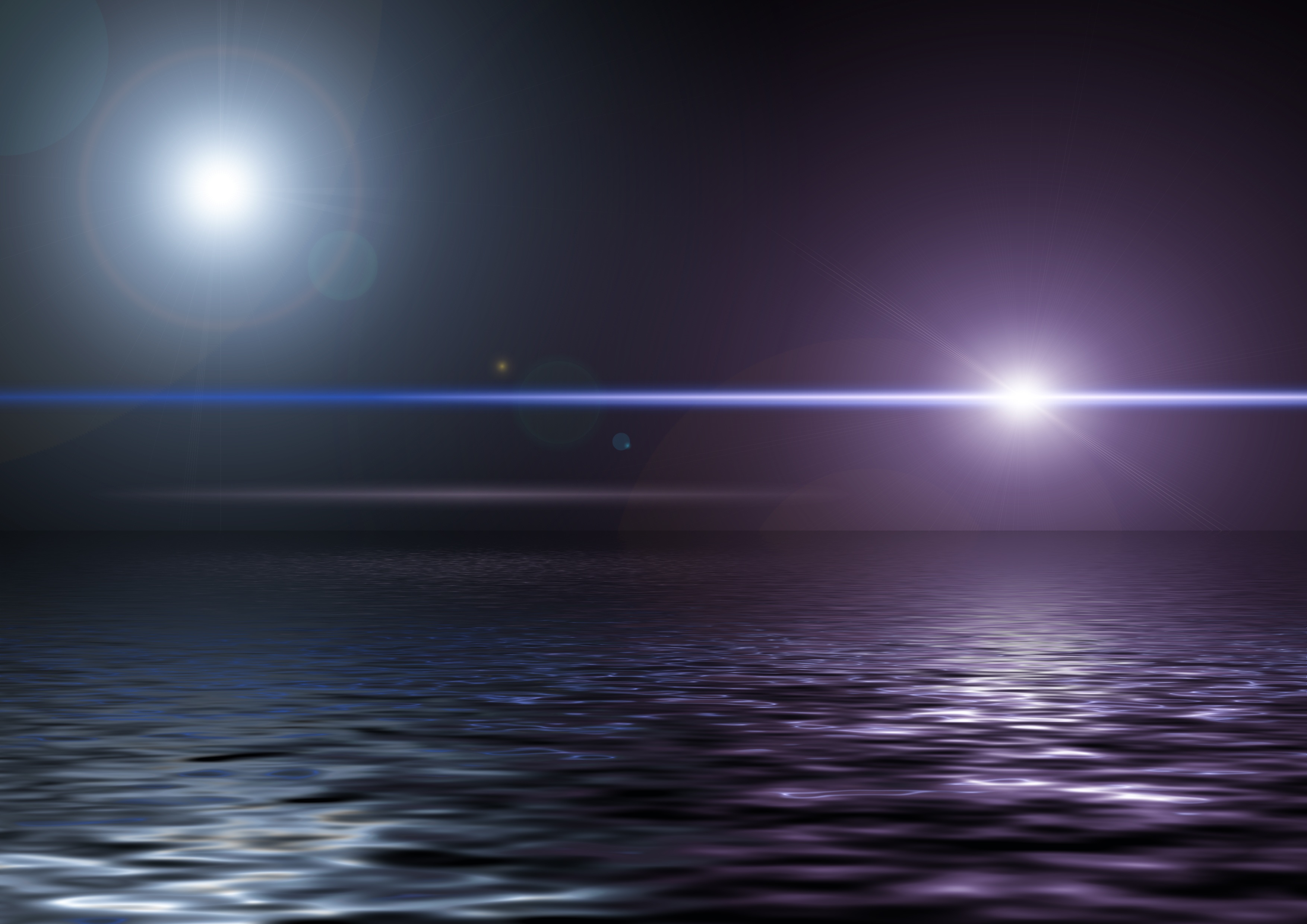 Digital sea surface with lights at night free image download