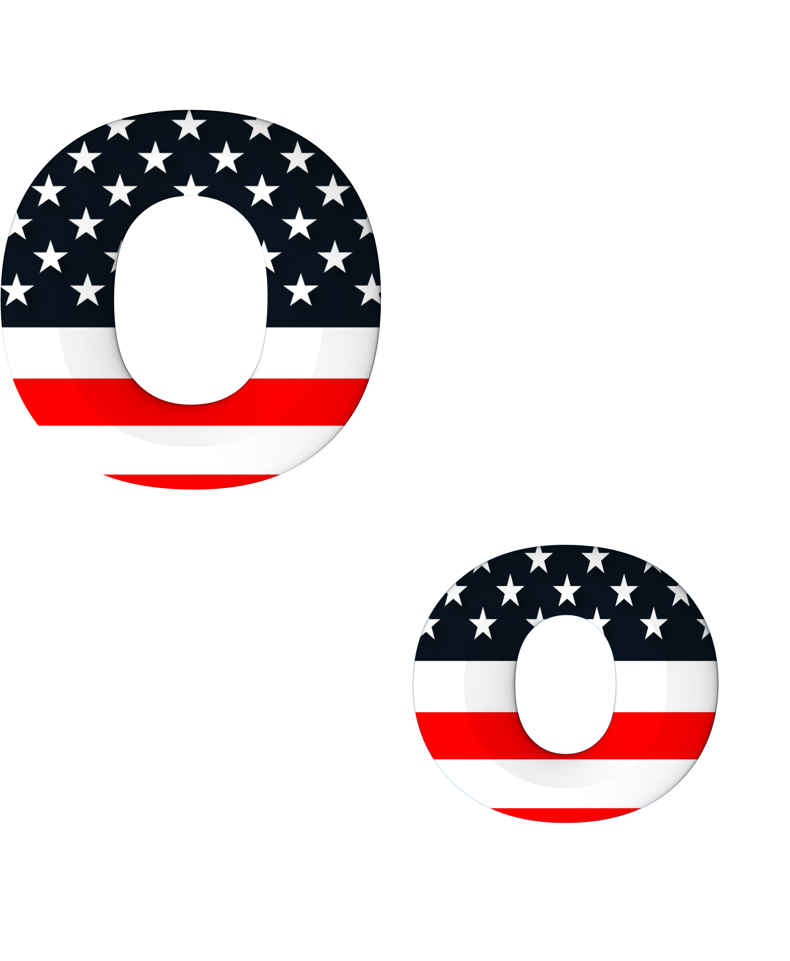 O letter with USA flag pattern free image download