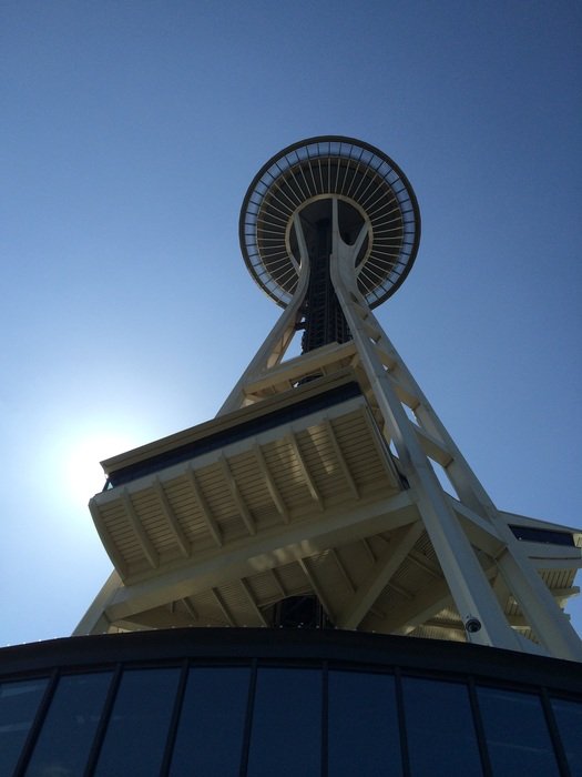 Bottom view of the space needle in Seattle free image download
