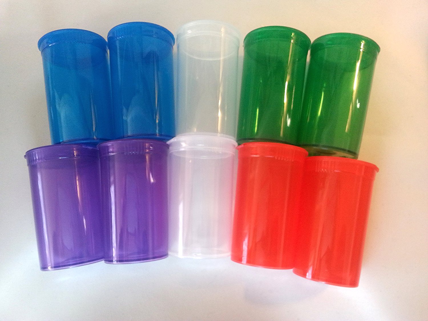 50 Pack Multicolor 13 Dram Pop Top Bottle- Vial Medical Herb Pill Box ...