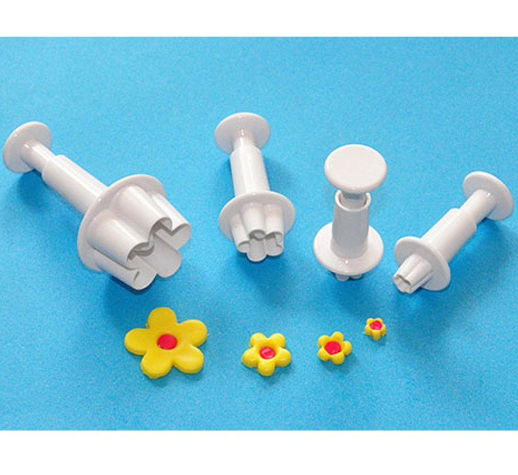 FOUR-C Cake Supplies Flower Blossom Fondant Cutters Cupcake Decorating ...