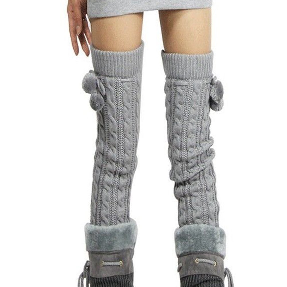Ieasysexy Women Ladies Winter Fashion Leg Warmers Stocking Knit Thick