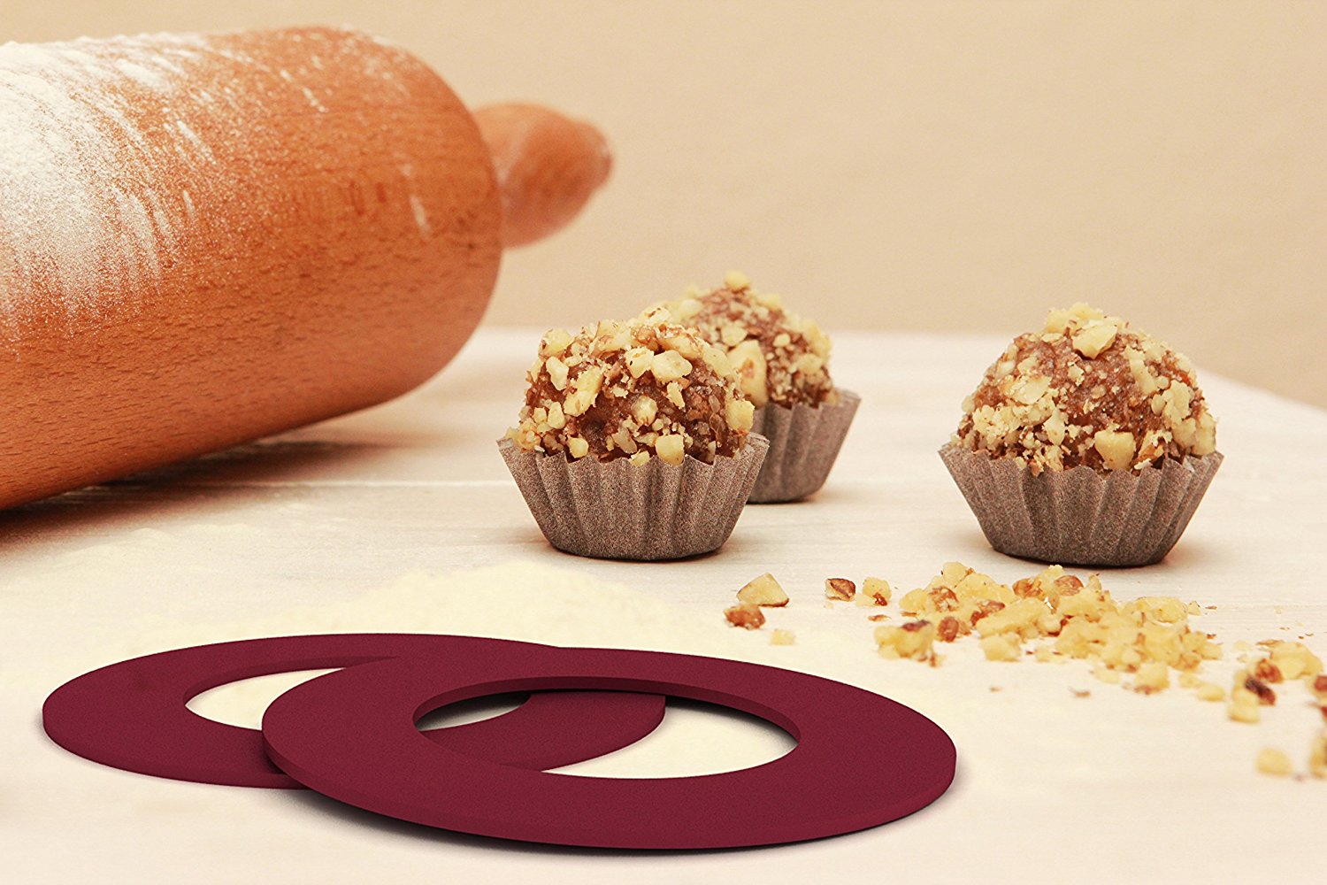 Eco-Friendly Silicone Rolling Pin Rings--4 set of 2 Band Set; Stretch ...