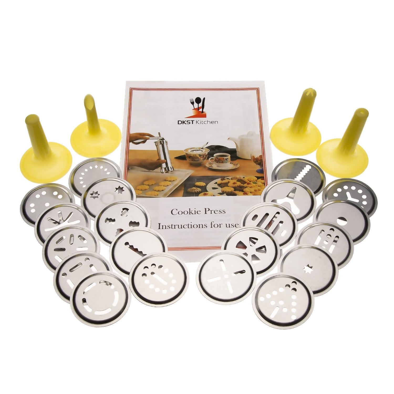 Cookie Press Kit – Stainless Steel Biscuit Press Set Includes 20 Discs ...
