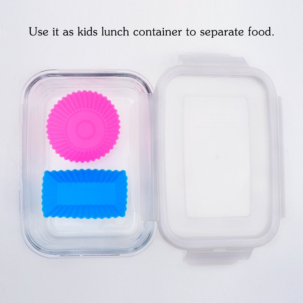 Outus Silicone Cupcake Cups Muffin Liner Baking Molds, Round and ...