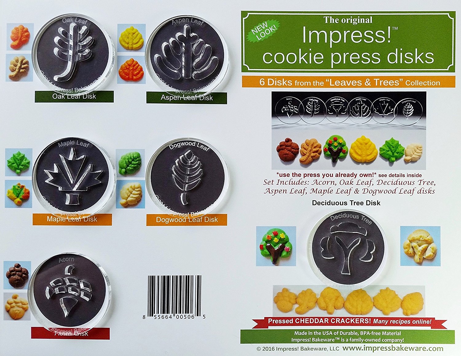 Leaves & Trees 6 Disk Set for Cookie Presses (SIZE M disks for presses ...