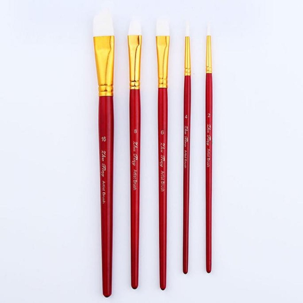 Mikey Store 5pcs Art Paint Brush Set for Watercolor Professional Paint ...