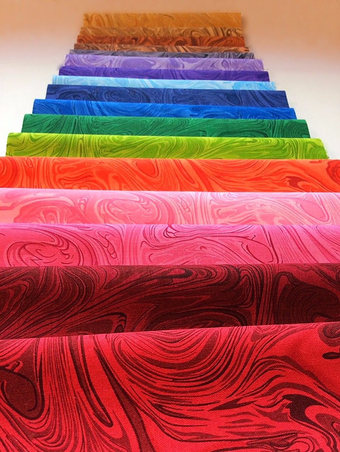 2.5 inch Rainbow swirl Jelly Roll 100% cotton fabric quilting strips N2 ...