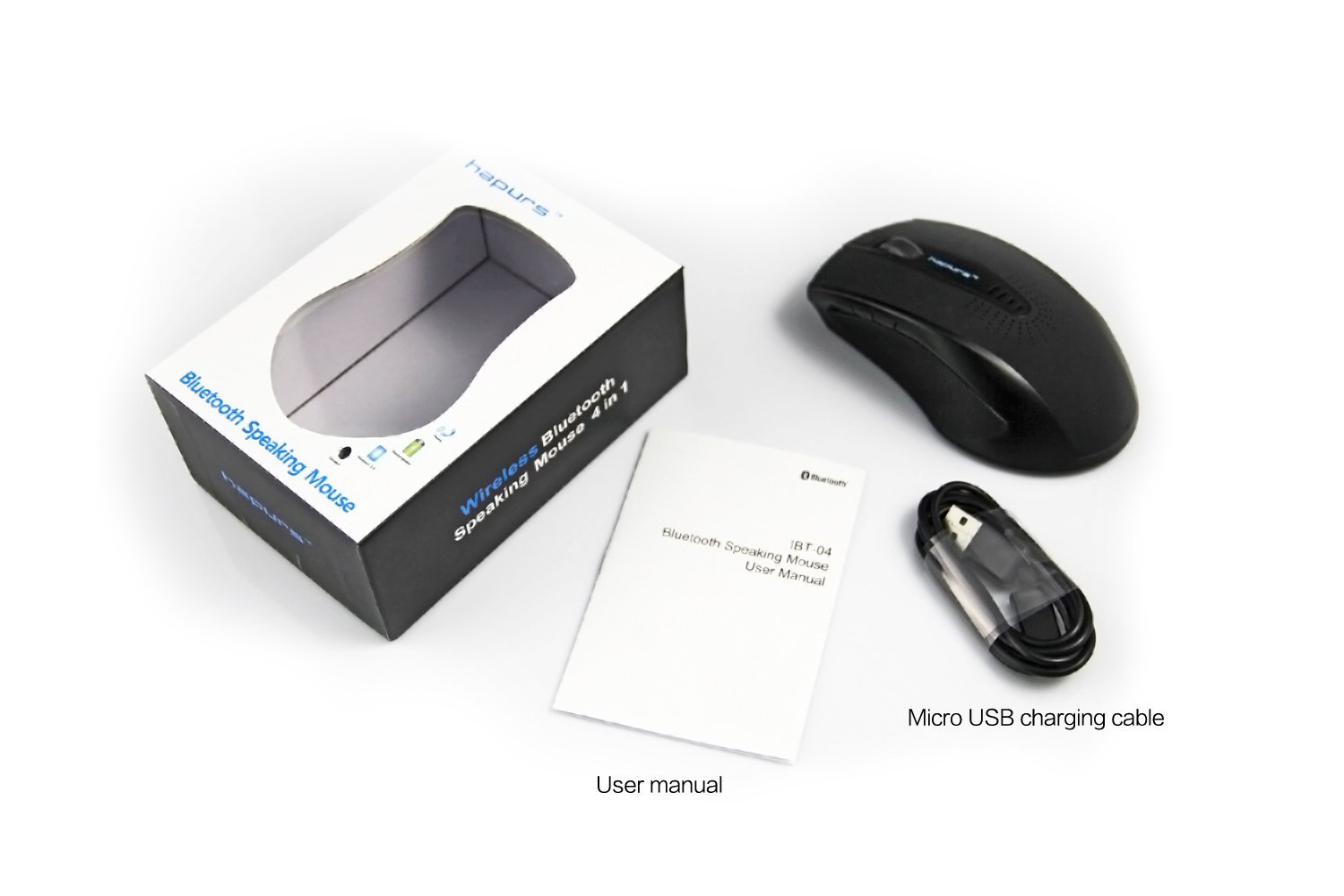 Hapurs® 2 in 1 Wireless Bluetooth 3.0 Speaking Mouse with Speaker ...
