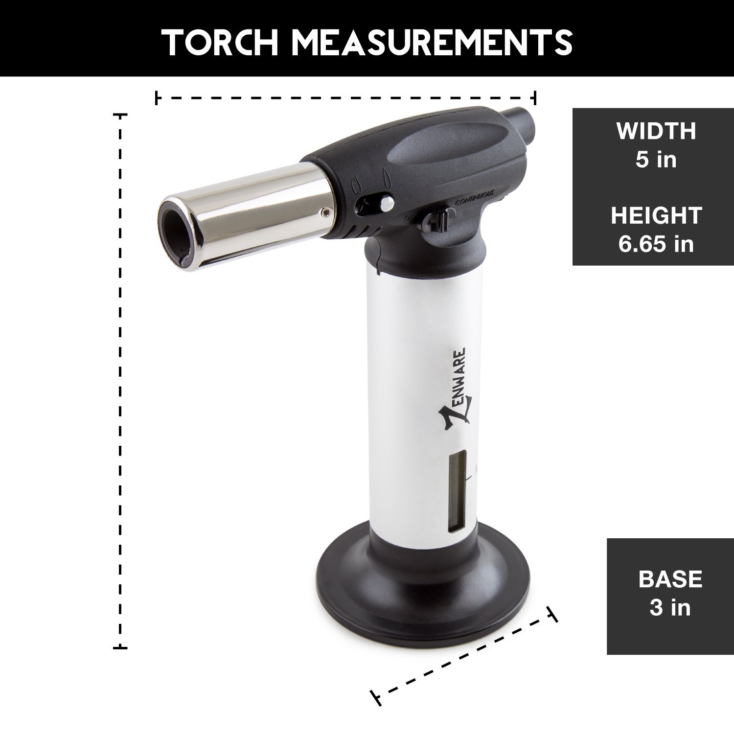 Zenware Refillable Butane Professional Culinary Torch Lighter with ...