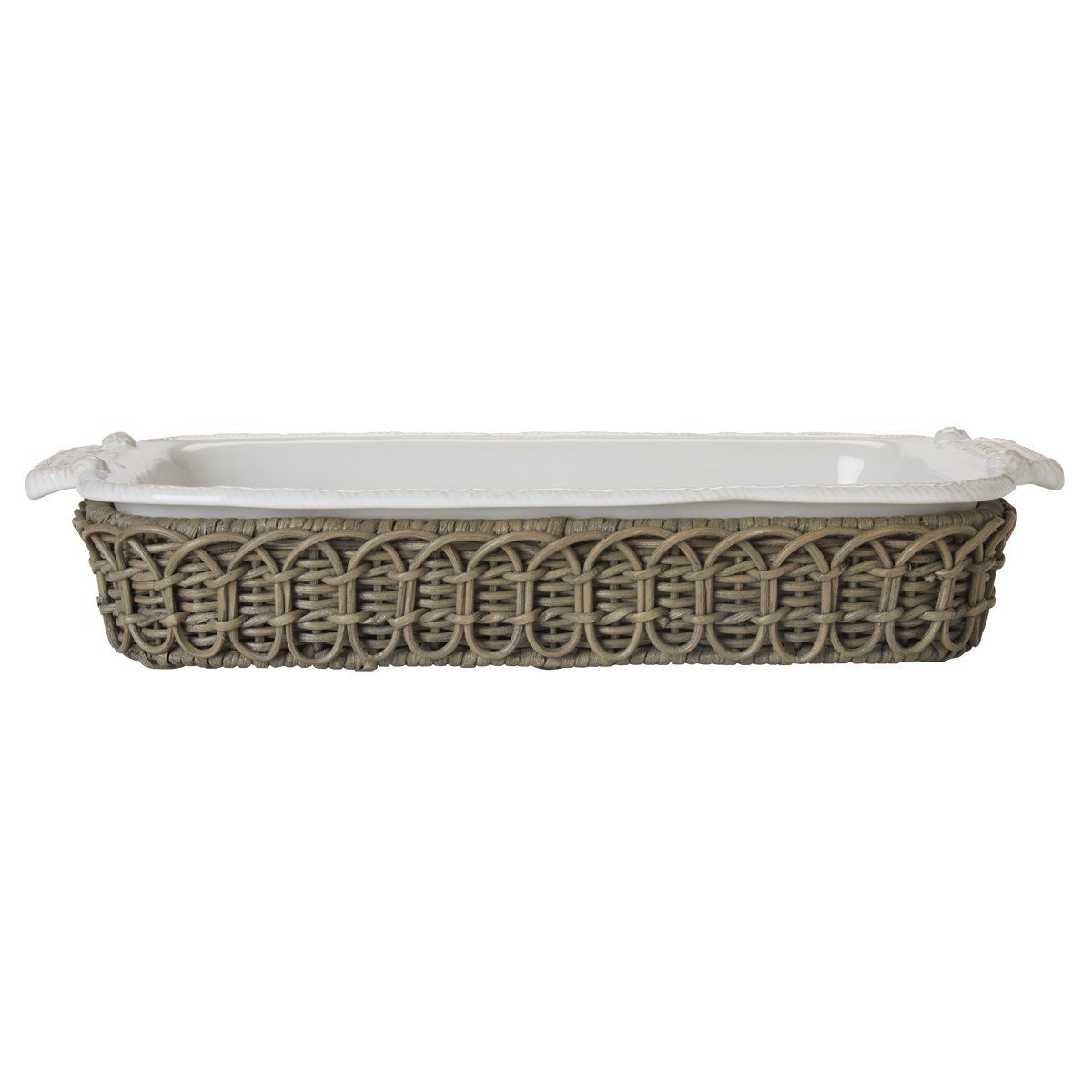 Juliska Waveney Wicker Grey Wash Rectangular Baker Caddy - Baking dish ...