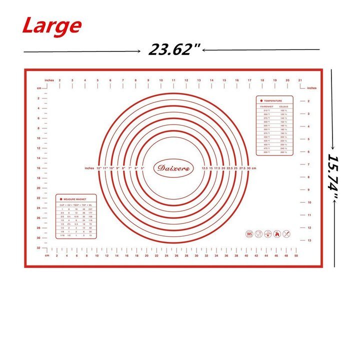 Daixers Silicone Baking Mats Large 23.62" x 15.74" ,Non Stick Non Skid ...